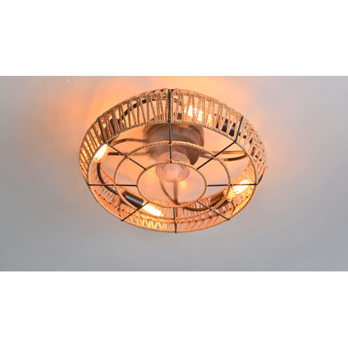 Bay Isle Home Mattawan 19.6"- 4 Light 7 Blade Caged Ceiling Fan with ...